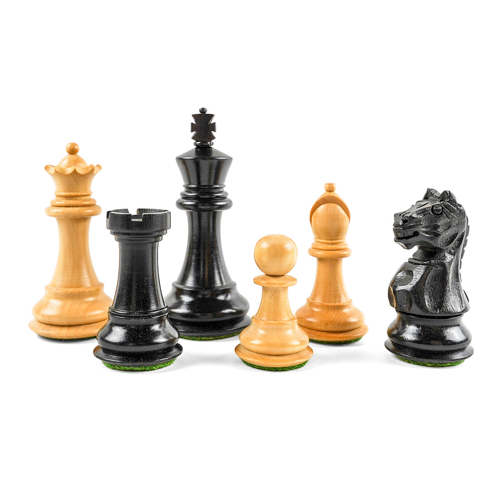 Staunton style chess pieces in double-weighted ebony and boxwood ...